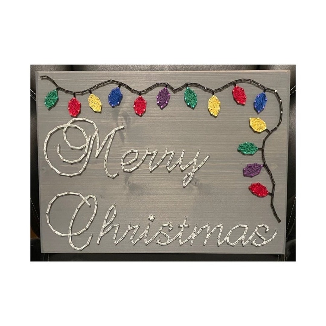 Made to Order Merry Christmas String Art, Holiday Lights, Winter Decor ...