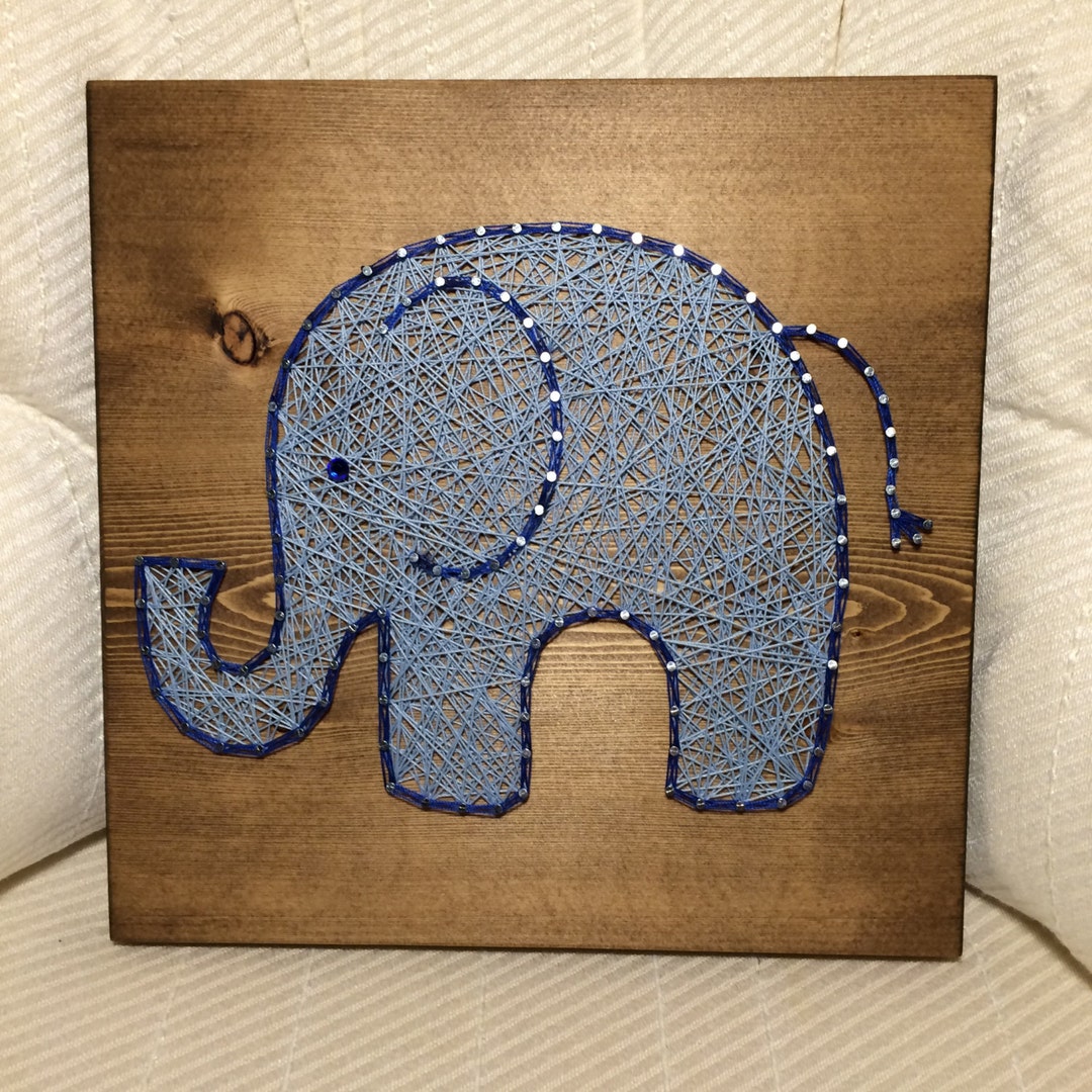 MADE TO ORDER Elephant String Art Nursery Art Mail Art - Etsy