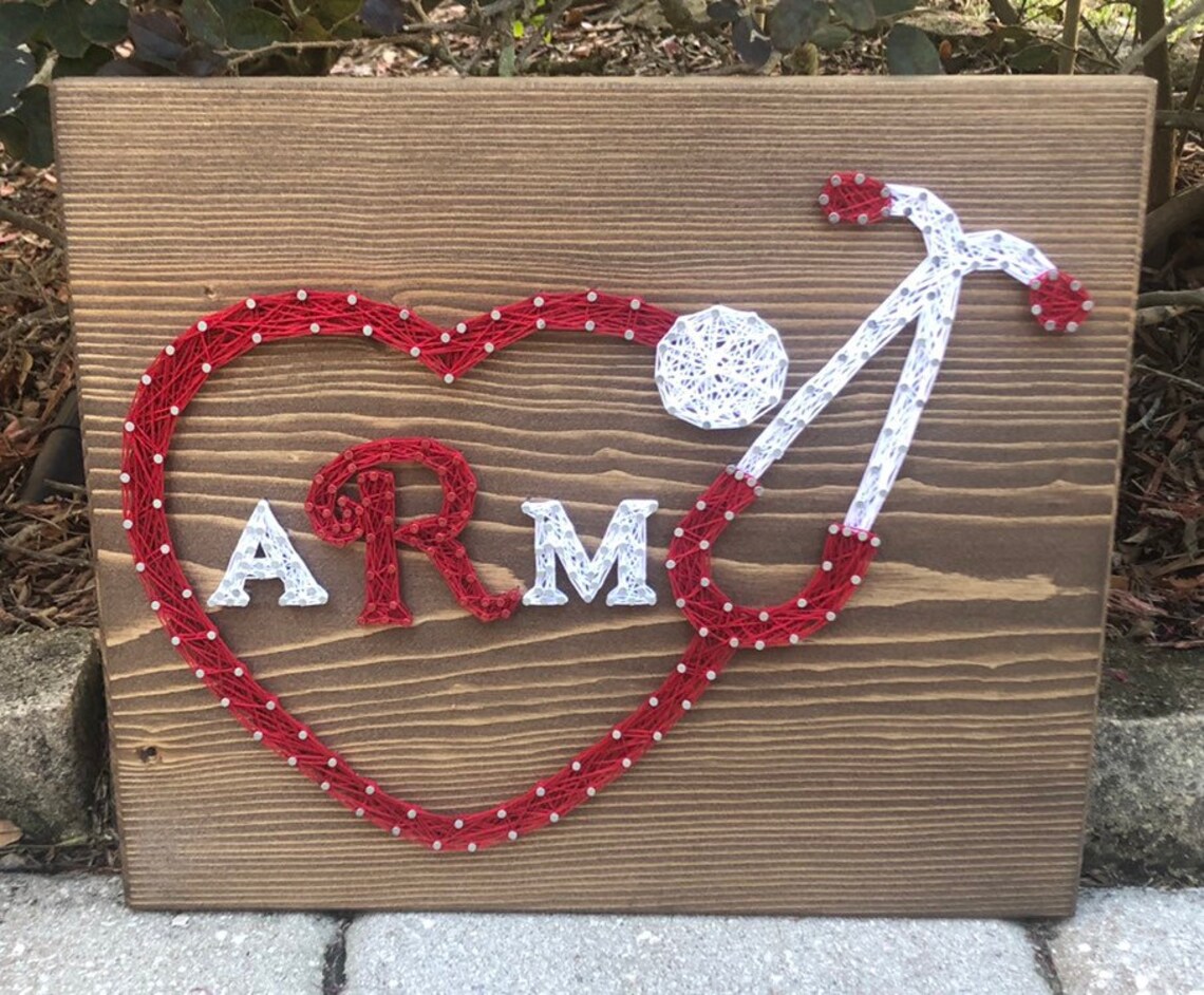 Doctor Nurse Stethoscope String Art, Midwife, Baby Gift, Nursing School ...