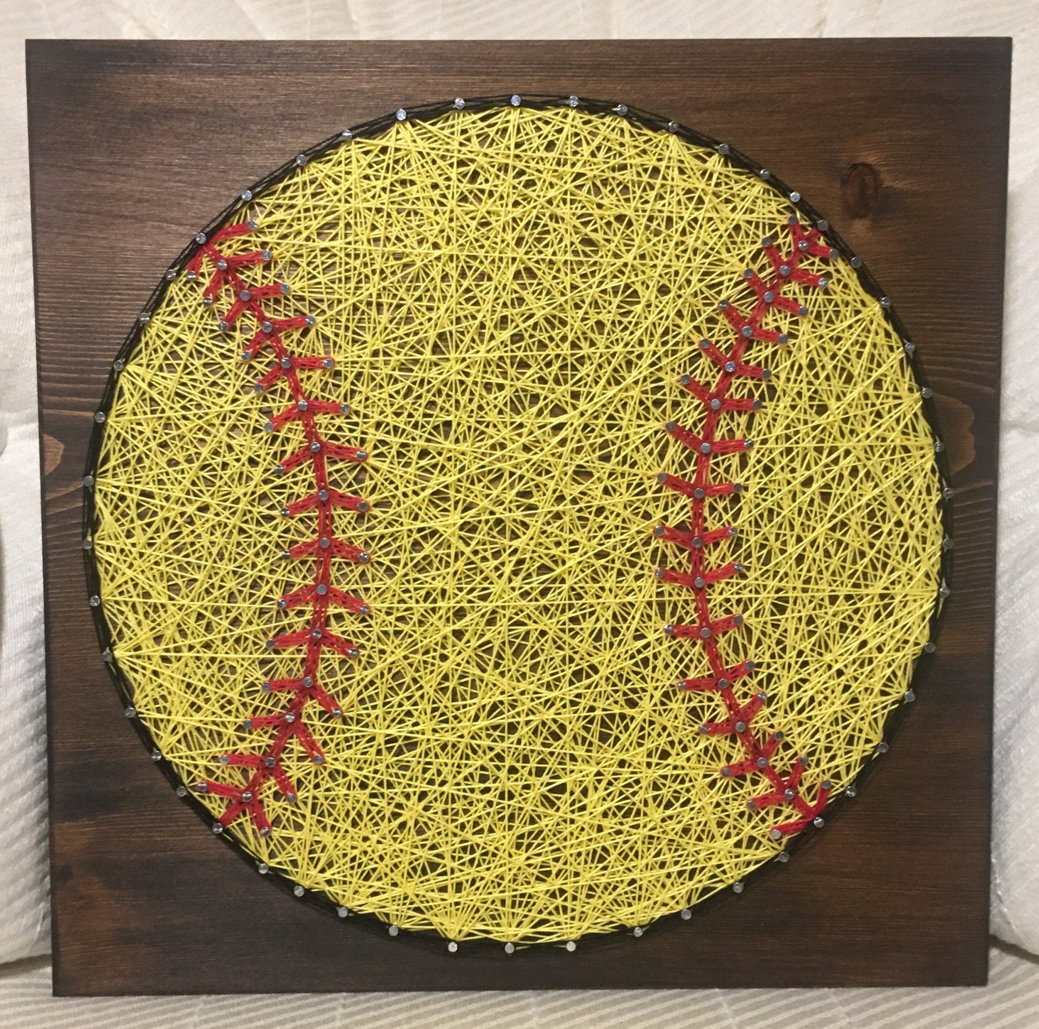 Made To Order Sports Softball String Art Sign Sports Art | Etsy