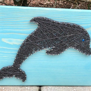 Dolphin String Art, Ocean Wall Decor, Wood Art, Nautical, Fish ...