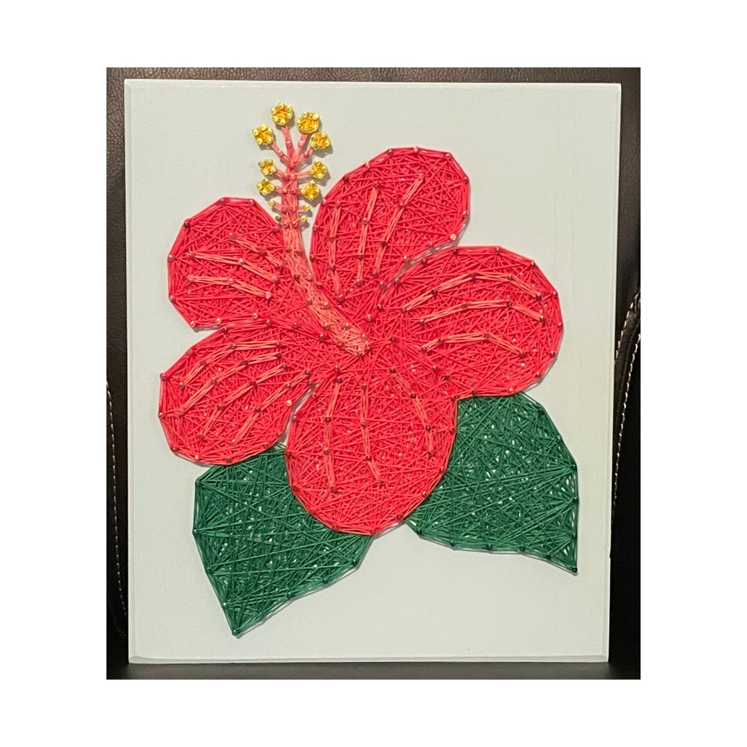 Made to Order Hibiscus Flower String Art, Hawaii, Floral Wall Decor ...