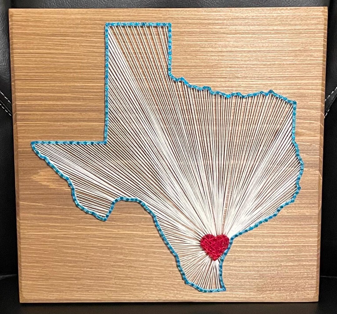 Texas String Art State Sign, 11x11 Wood Sign, Wedding Gift, State Shape ...