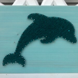 Dolphin String Art, Ocean Wall Decor, Wood Art, Nautical, Fish ...