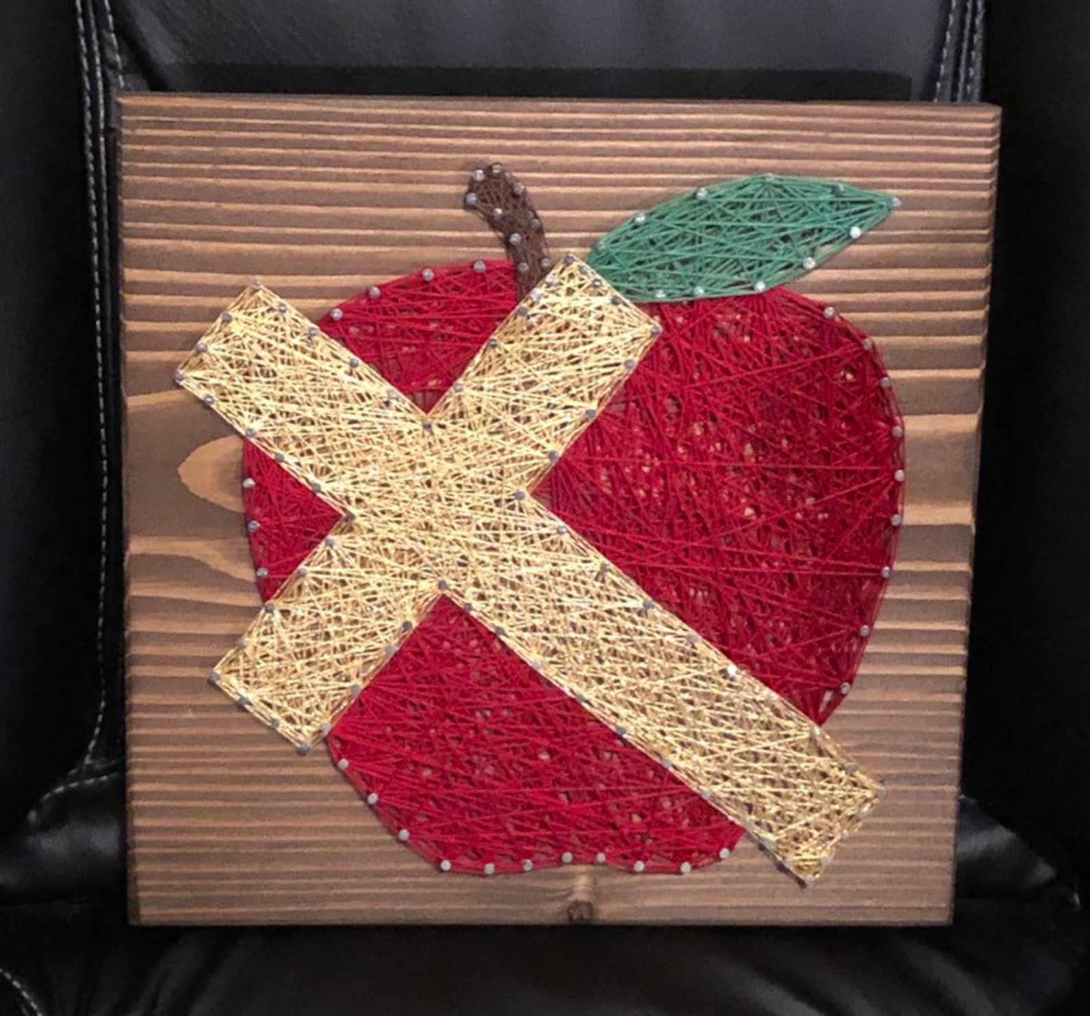 Made To Order School Teacher Apple String Art Teacher | Etsy