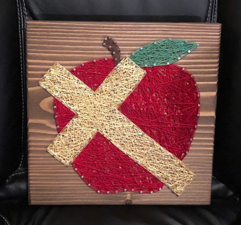Made To Order School Teacher Apple String Art Teacher | Etsy