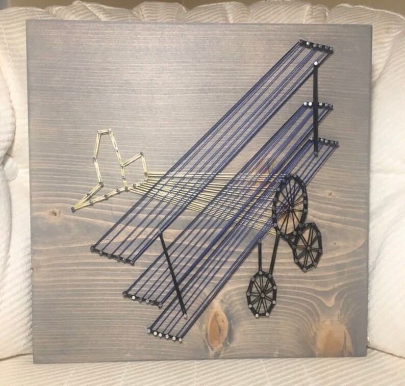 MADE TO ORDER Vintage Airplane String Art Sign Flight Plane | Etsy
