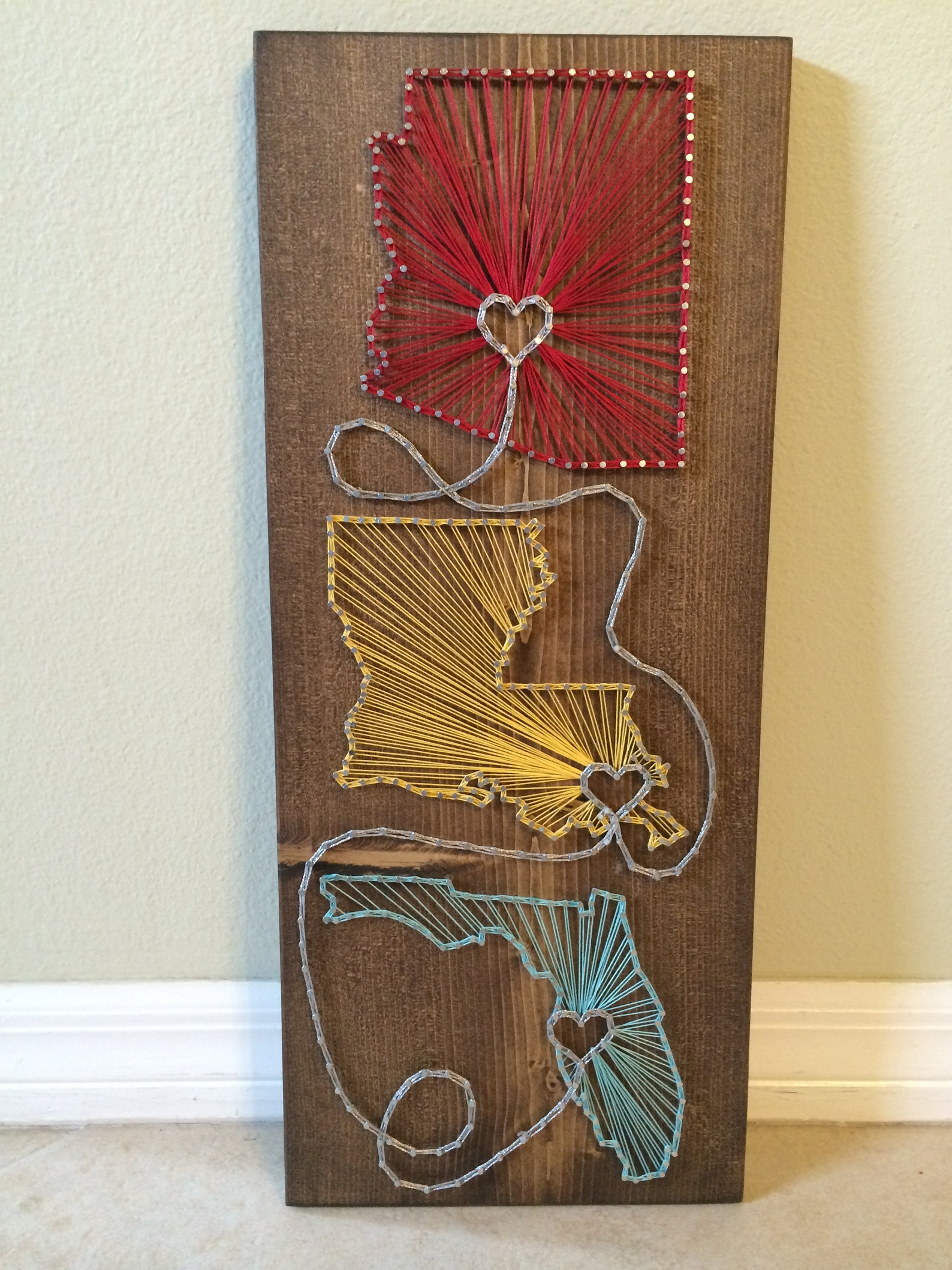 Made to Order THREE State String Art Country String Art - Etsy