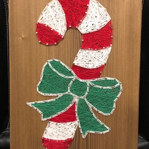 Candy Cane String Art, Christmas Decorations, Winter Holiday Decor ...