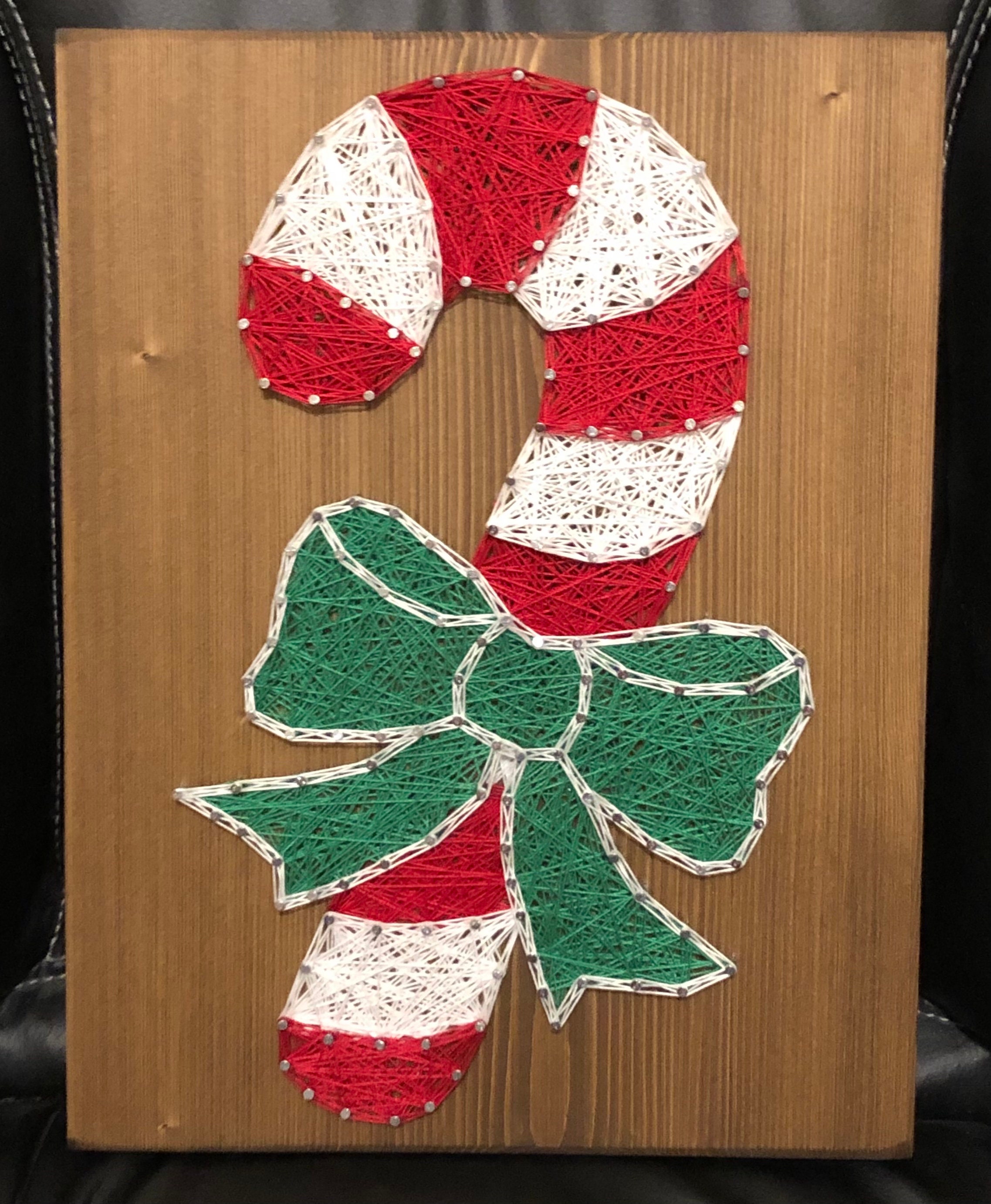 MADE TO ORDER Candy Cane String Art Christmas Decorations - Etsy