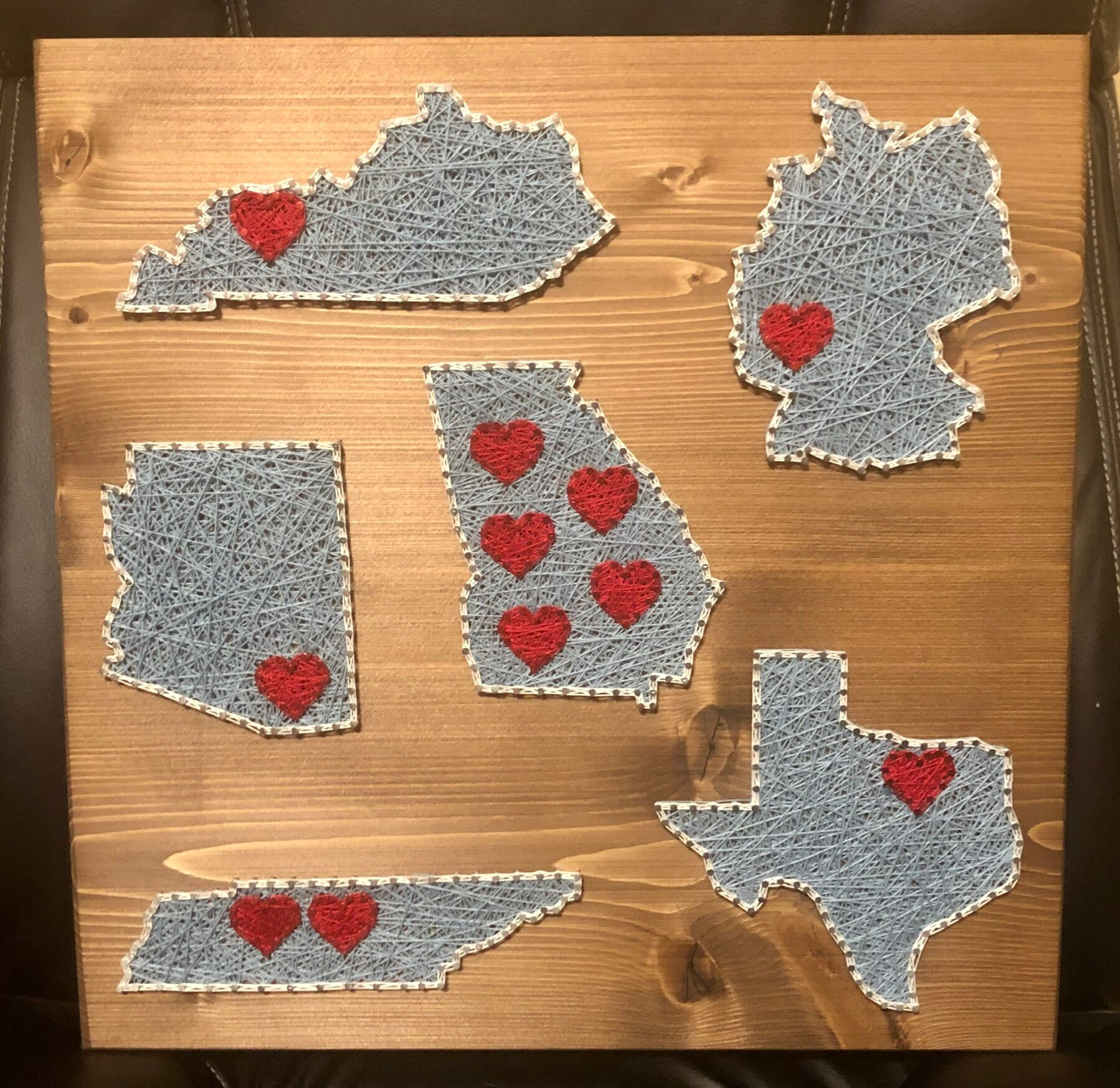 Made to Order SIX State/country String Art Family Gift - Etsy