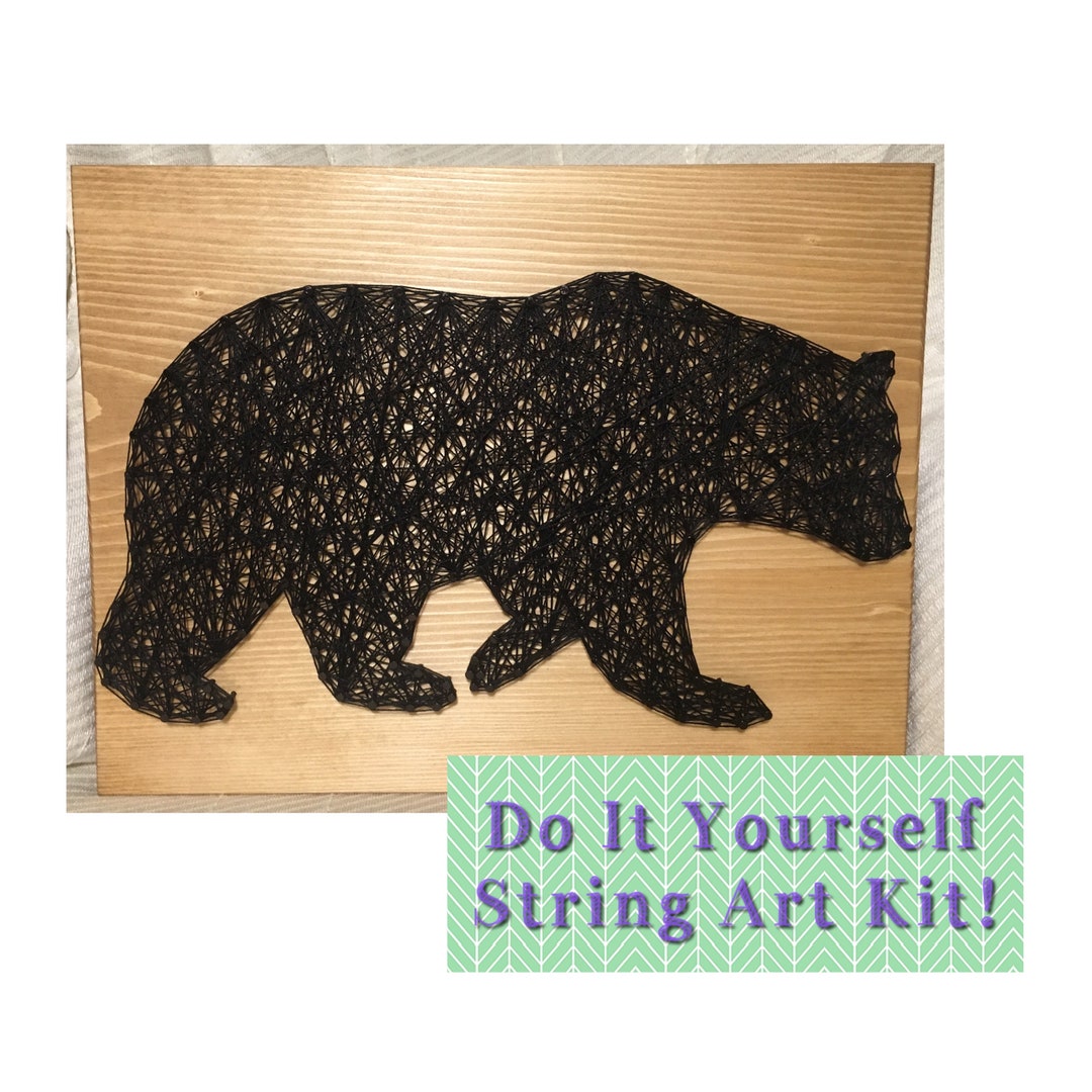 Bear Forest Animal DIY String Art Kit 7x7, Pre-hammered Craft Kit ...