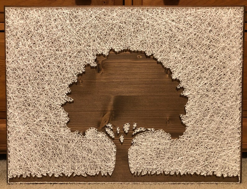 Made to Order LARGE Negative Space Oak Tree String Art Tree | Etsy
