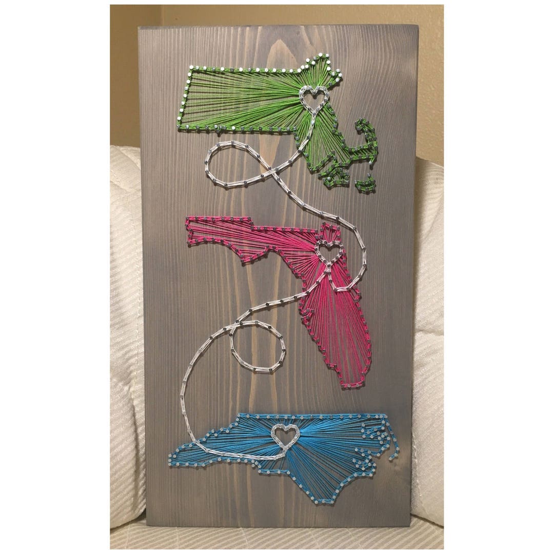 Made to Order THREE State String Art Country String Art - Etsy