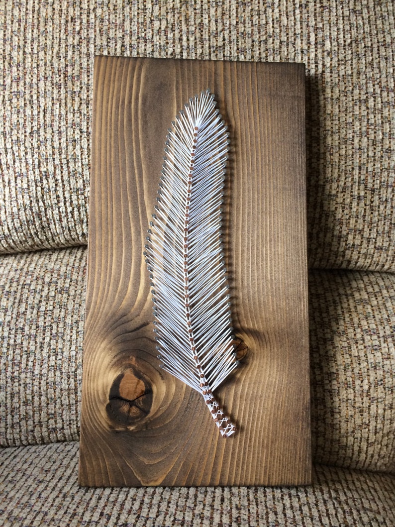 Made To Order Feather String Art Sign rustic decor made to | Etsy