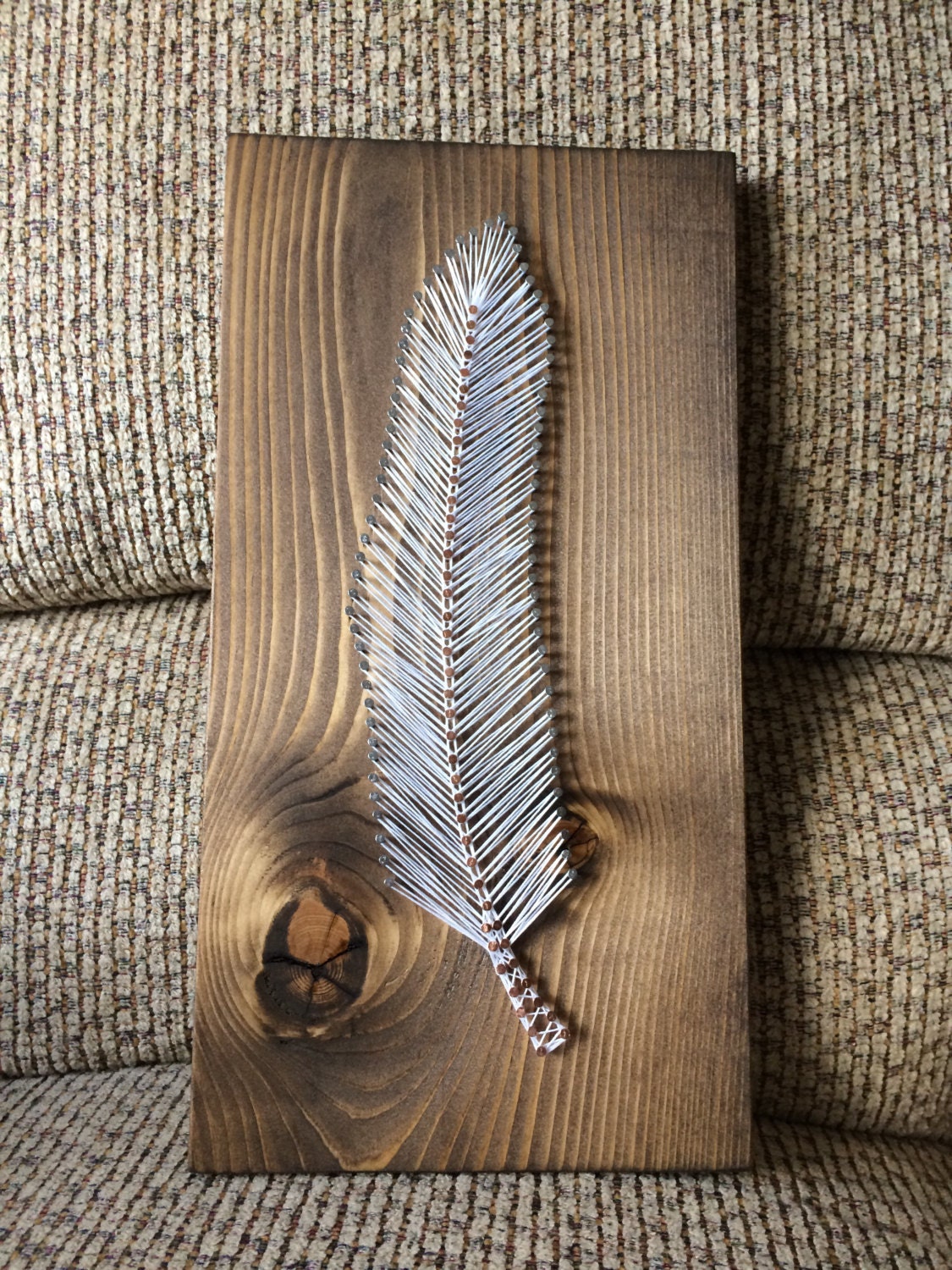 Made To Order Feather String Art Sign rustic decor made to | Etsy