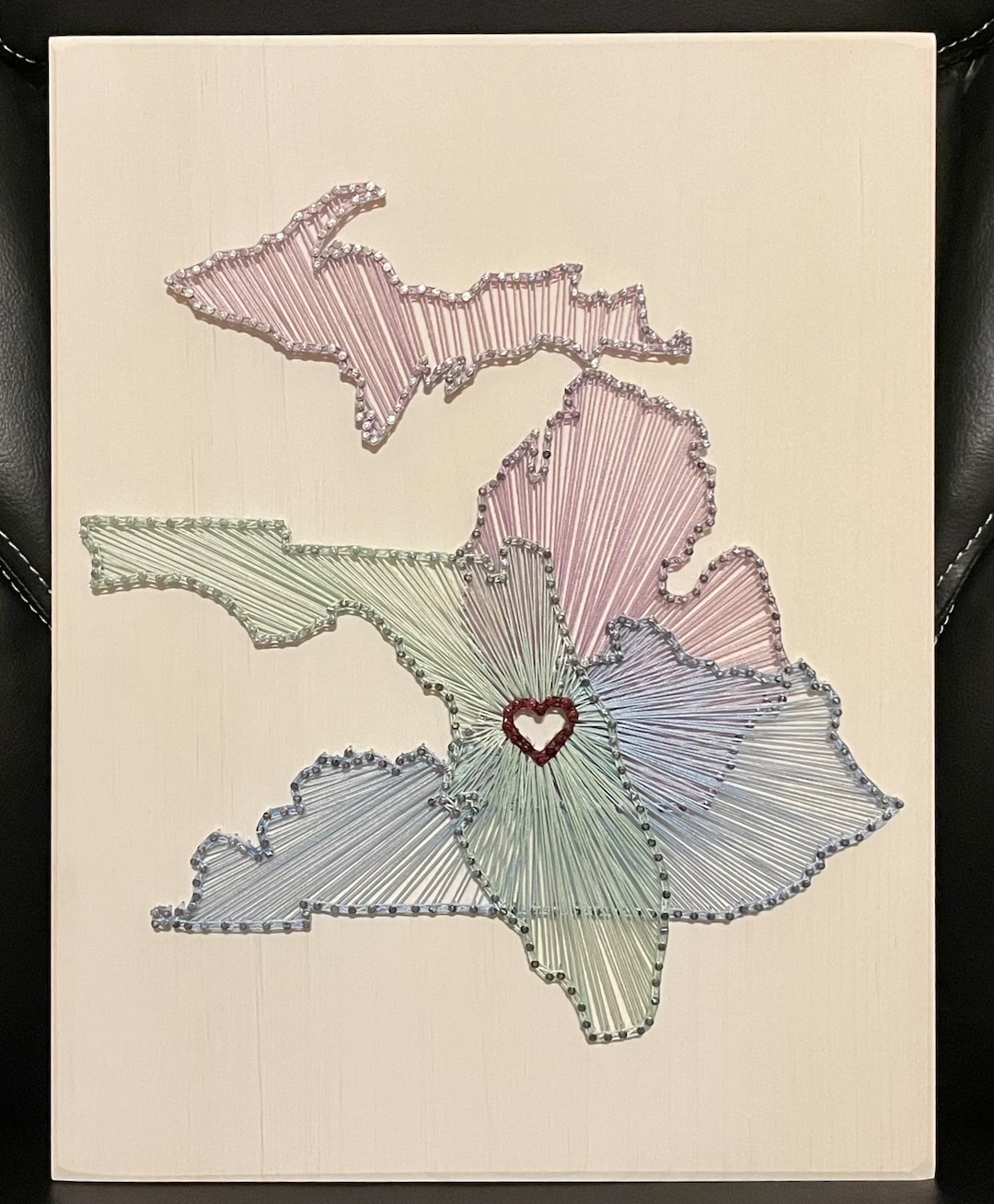 THREE Overlapping State/country String Art Sign, Connecting States ...