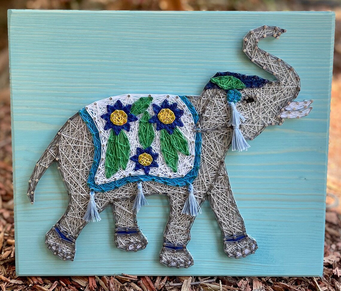MADE TO ORDER Decorative Elephant String Art Indian Art - Etsy