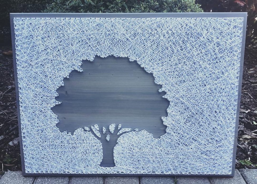 LARGE Negative Space Oak Tree String Art; Tree of Life, Gallery Wall ...