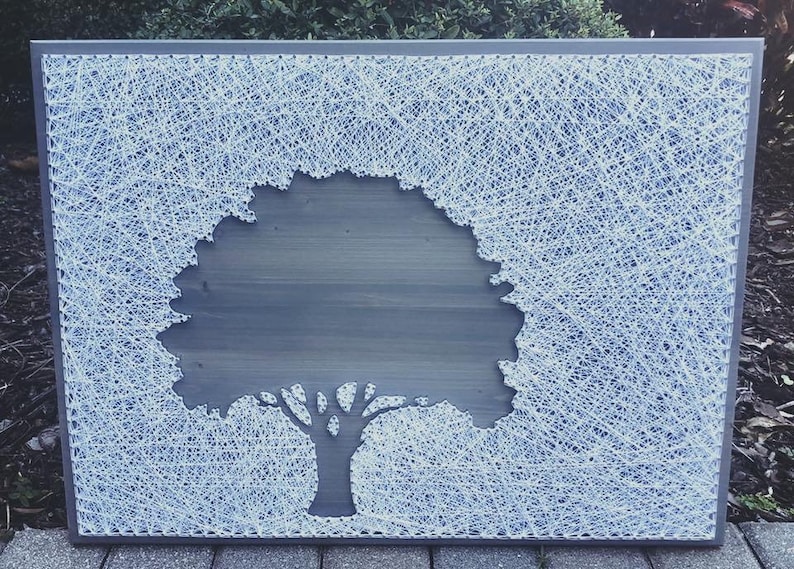 Made to Order LARGE Negative Space Oak Tree String Art Tree - Etsy
