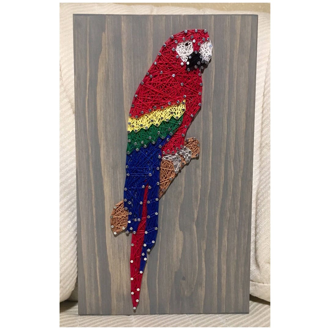 Made to Order Macaw String Art, Parrot Decor, Bird Wall Art, Colorful ...