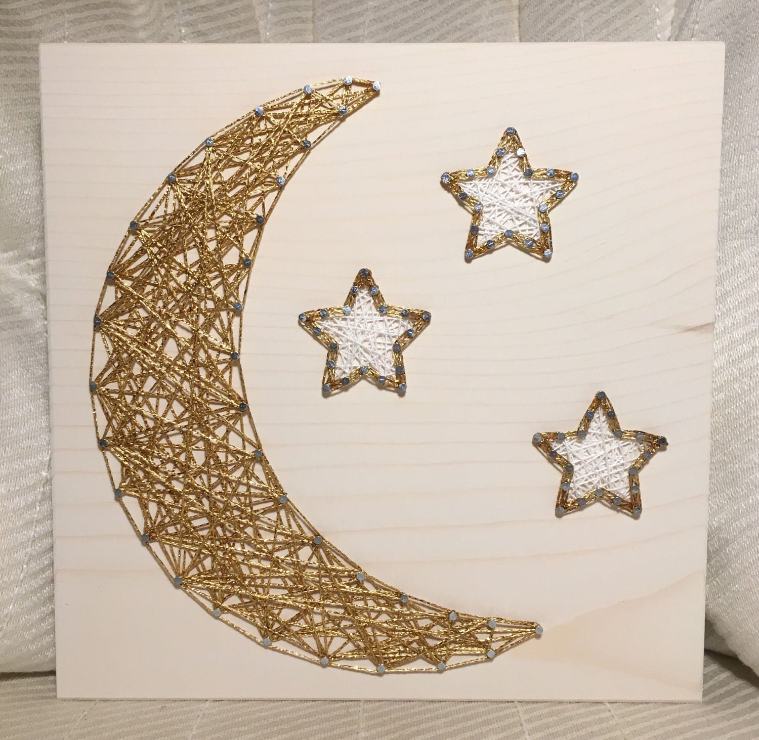 Made To Order Moon and Stars String Art Outer Space Bedroom | Etsy