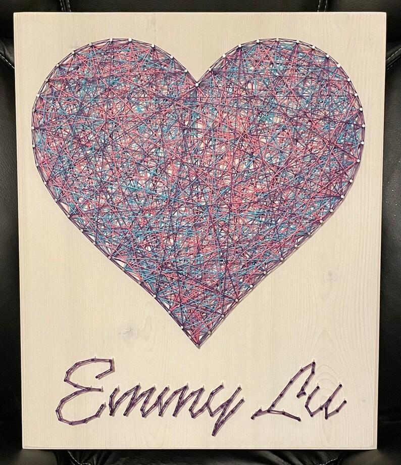 MADE TO ORDER Heart Name String Art Love and Romance | Etsy