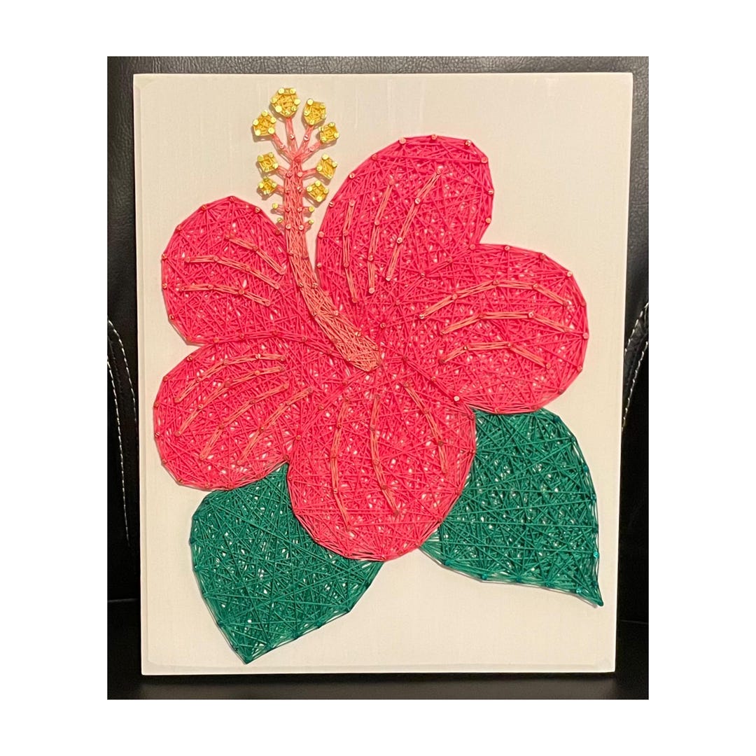 Made to Order Hibiscus Flower String Art, Hawaii, Floral Wall Decor ...