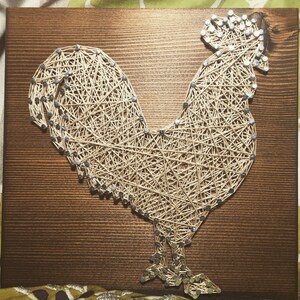 Rooster String Art, Farmhouse Decor, Barnyard Animals, Chicken Wall Art ...