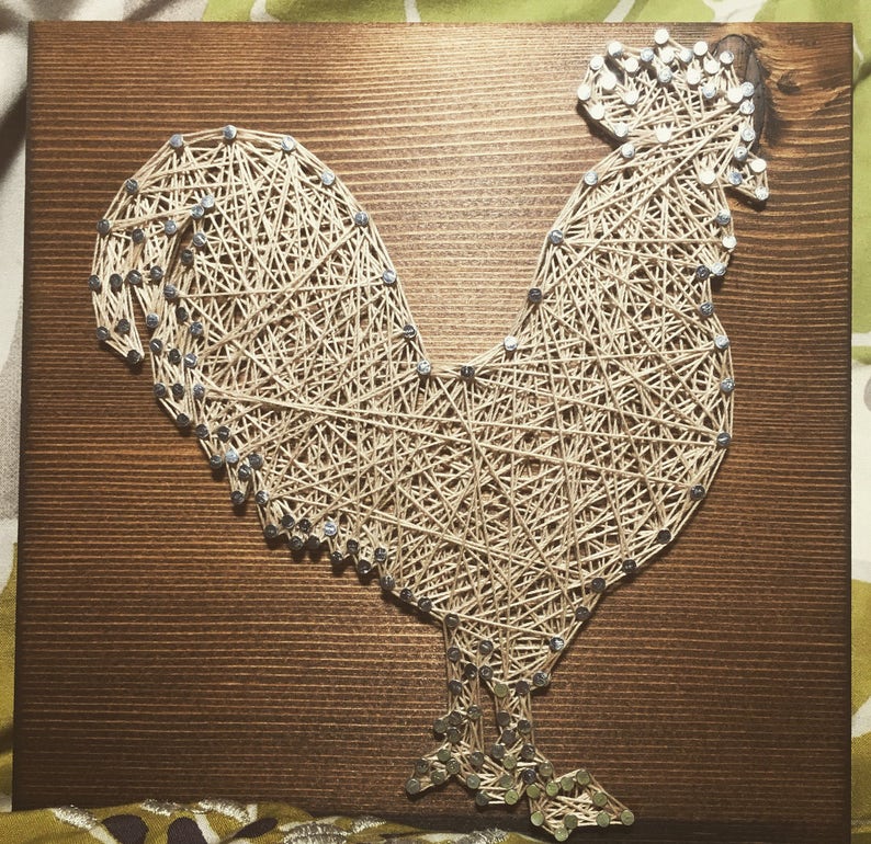 MADE TO ORDER Rooster String Art Farmhouse Decor Barnyard | Etsy