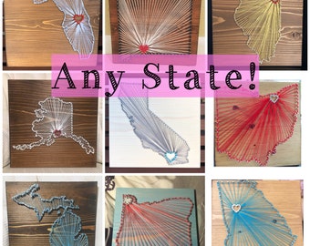 MADE TO ORDER round Two Overlapping State/country String Art Sign ...