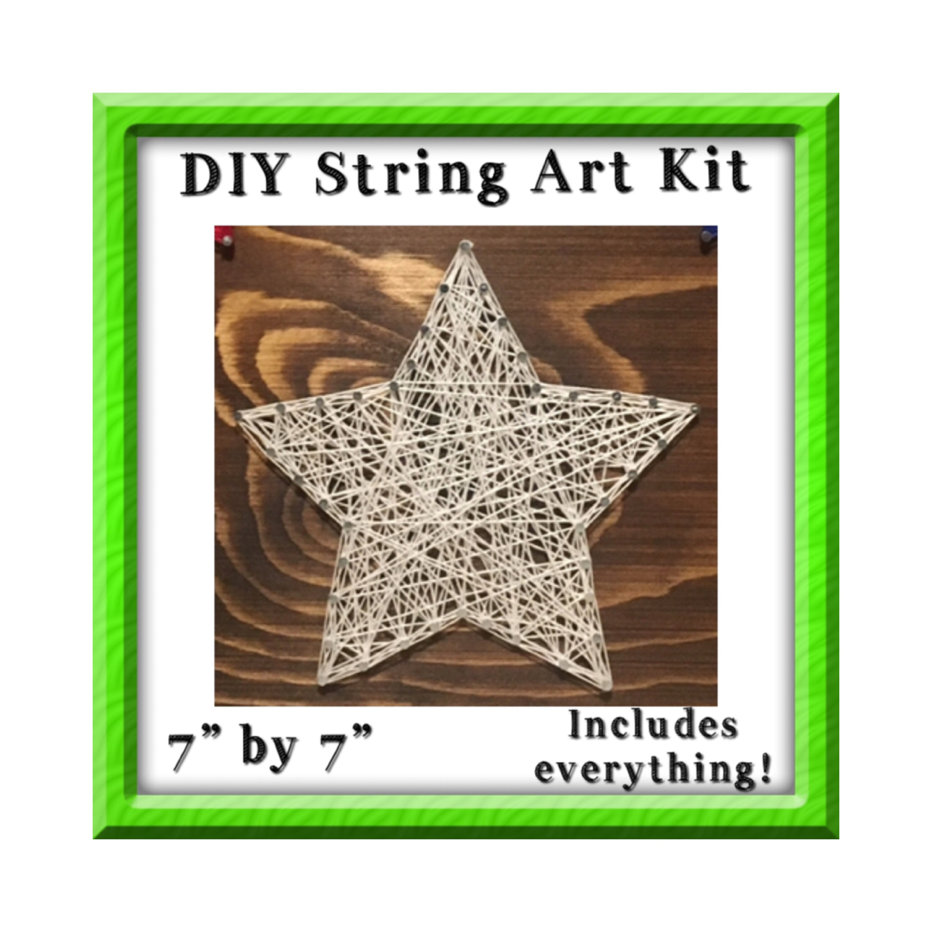 Star DIY KIT String Art Kit 7 by 7 Pre-Hammered Simple | Etsy