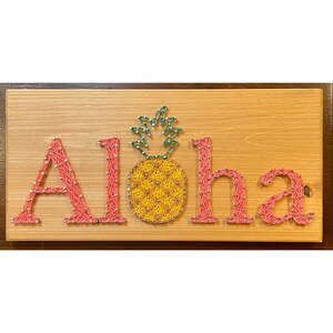 Aloha Pineapple String Art, Welcome Sign, Hawaii Decor, Wall Art ...