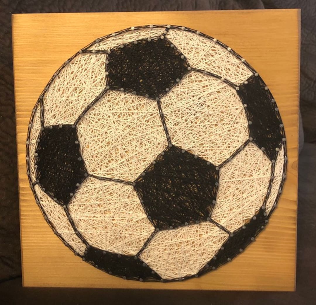 Soccer String Art Sign, Sports Art, Soccer Ball, Football, Kids Room ...