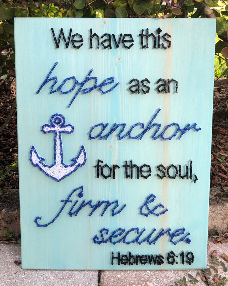 MADE TO ORDER Hope Anchor Verse String Art Bible Verse Art | Etsy