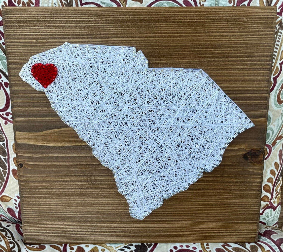 Made to Order South Carolina String Art State Sign Wedding - Etsy