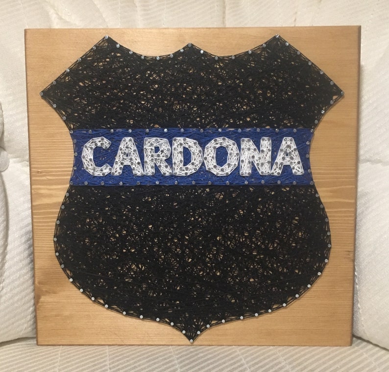 Police Badge String Art Sign, LEO, Thin Blue Line, Officer Gift, Police ...