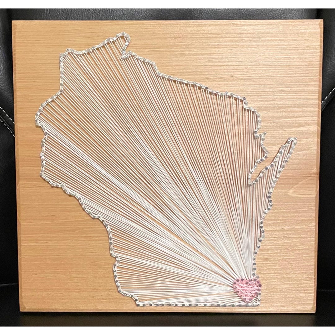 Made to Order Wisconsin String Art State Sign, Wood Sign, Wedding Gift ...