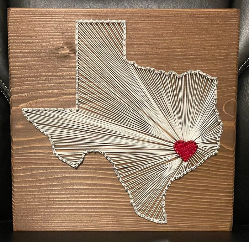 Texas String Art State Sign, 11x11 Wood Sign, Wedding Gift, State Shape ...