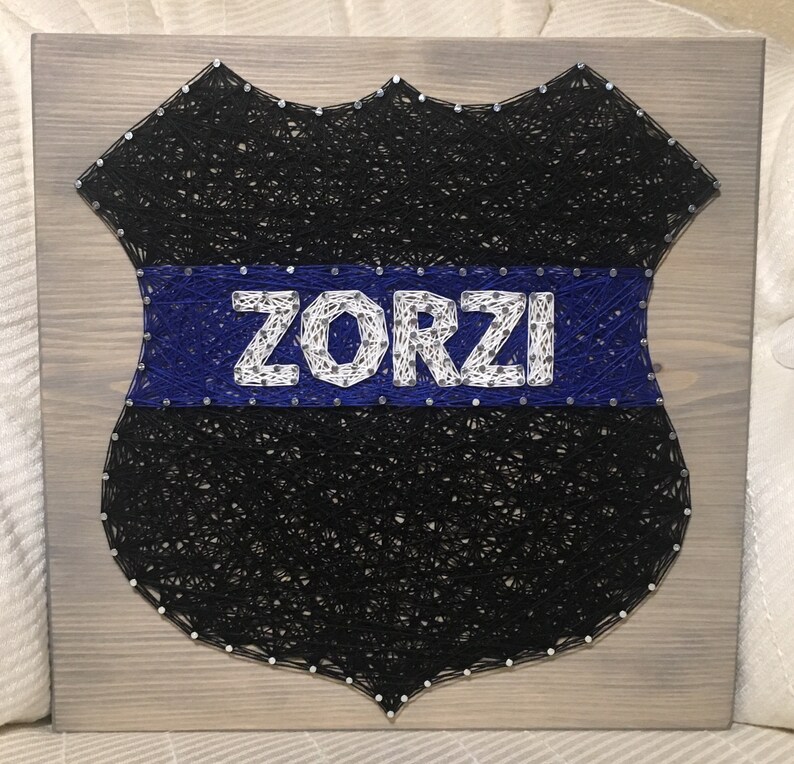 Made to Order Police Badge String Art Sign LEO Thin Blue | Etsy