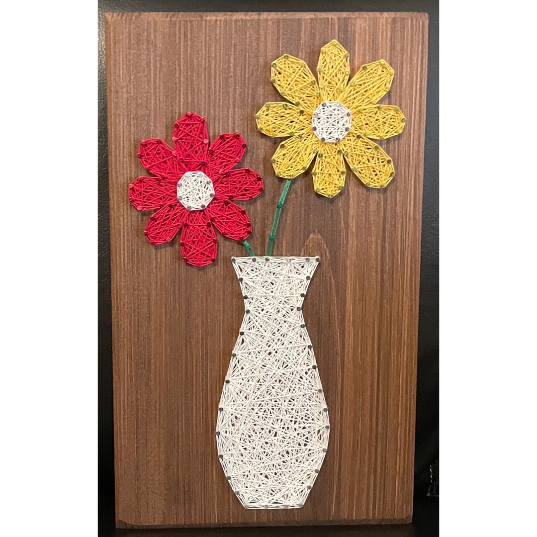 MADE TO ORDER Flower Bouquet/vase String Art Daisies Daisy - Etsy