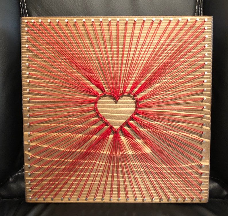 MADE TO ORDER Heart Burst String Art Love Wall Art Home - Etsy
