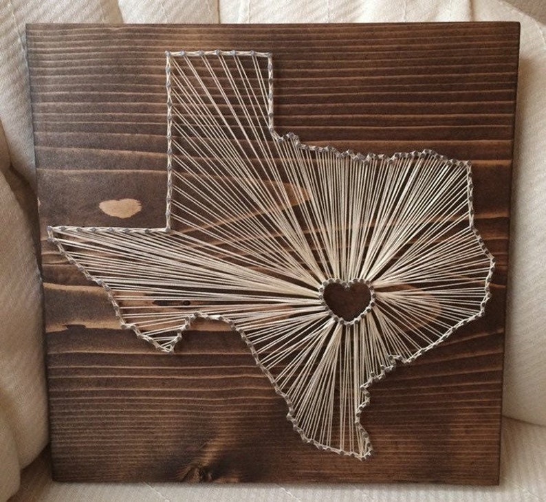 Made to Order Texas String Art State Sign Wood Sign Wedding - Etsy