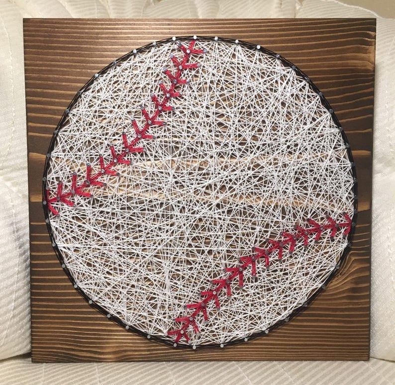 Baseball String Art Sign, Sports Art, Kids Room, Boy Gift, Wall Decor ...