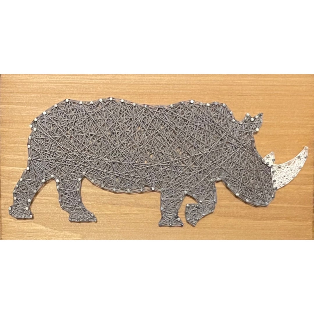Made to Order Rhinoceros String Art, Rhino Animals, Safari Wall Decor ...