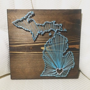 Made to Order Michigan String Art State Sign, Wood Sign, Wedding Gift ...