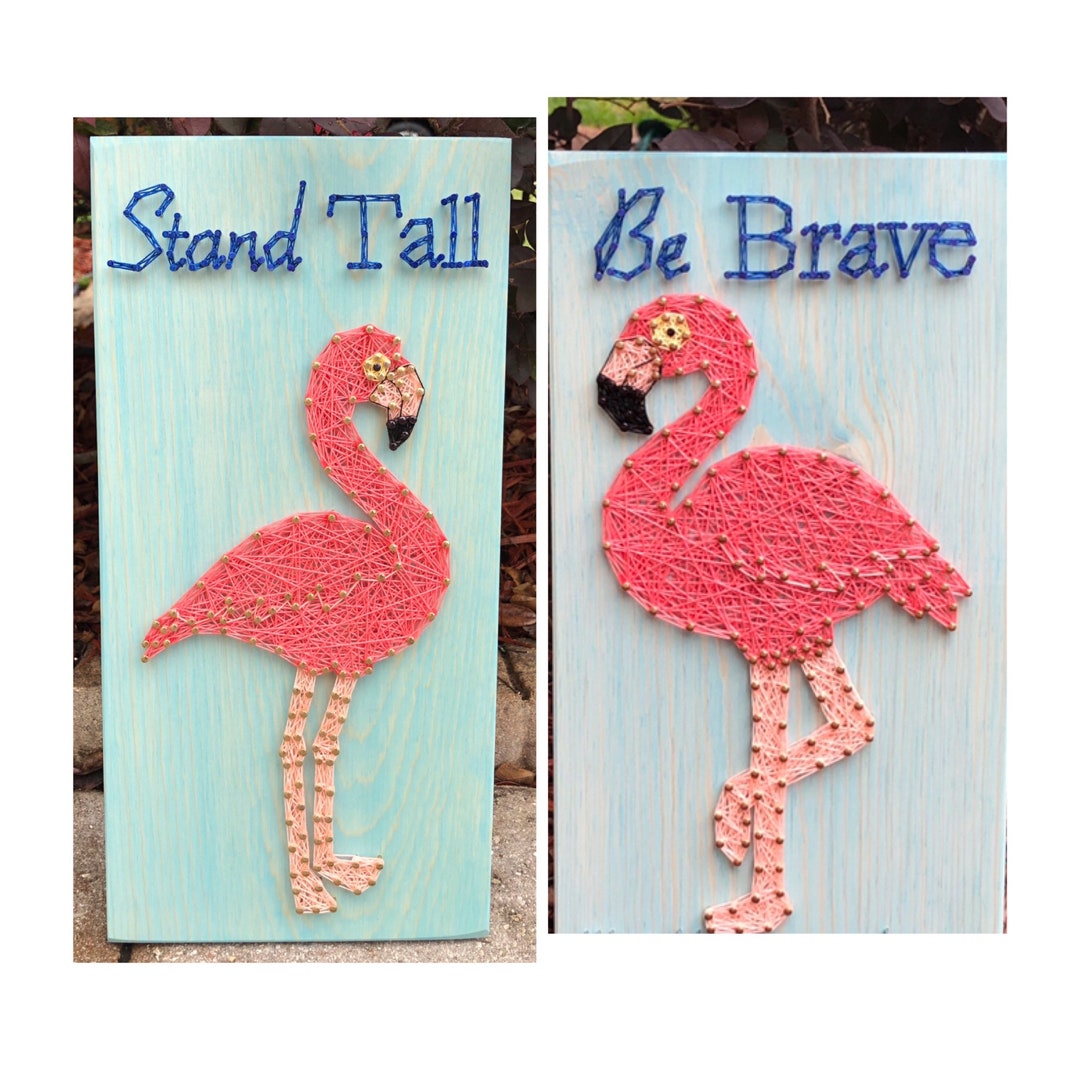 SET of Two Flamingos String Art Signs, Pink Flamingos, Birds, Nursery ...