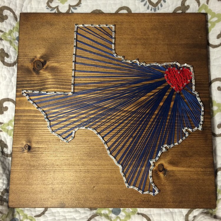 Made To Order Texas String Art State Sign Wood Sign Wedding | Etsy