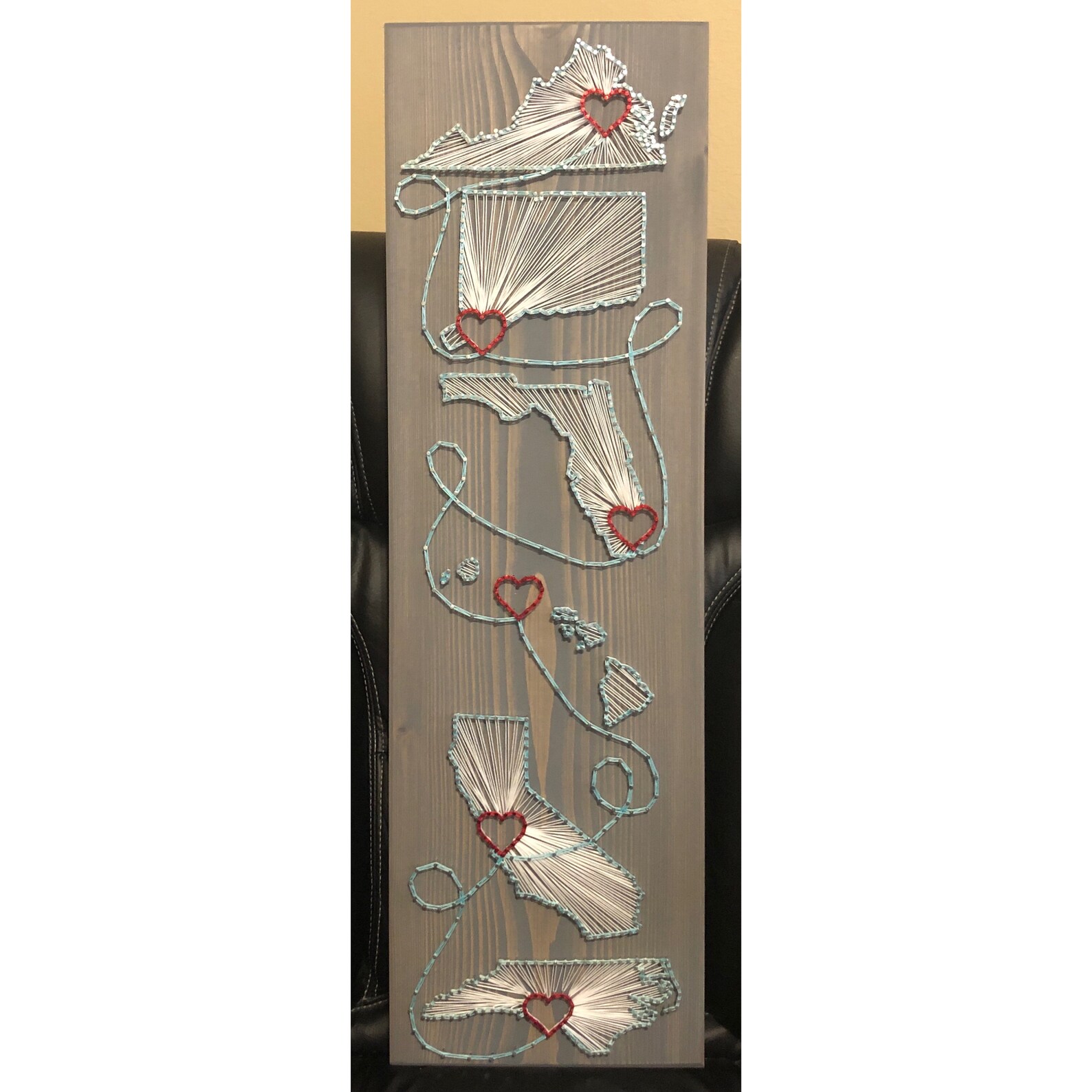 Made to Order SIX State/country String Art Family Gift - Etsy