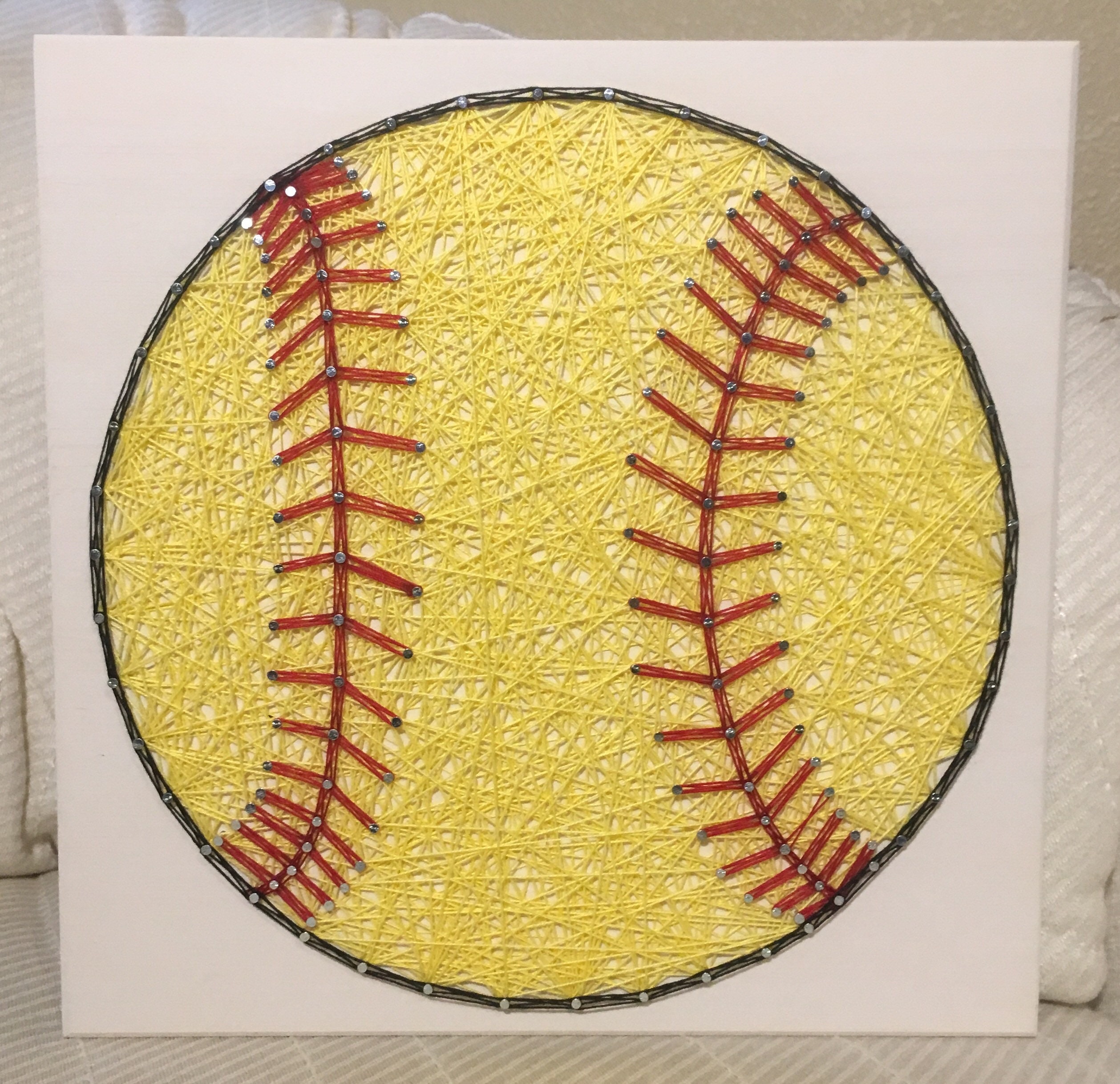 Made To Order Sports Softball String Art Sign Sports Art | Etsy